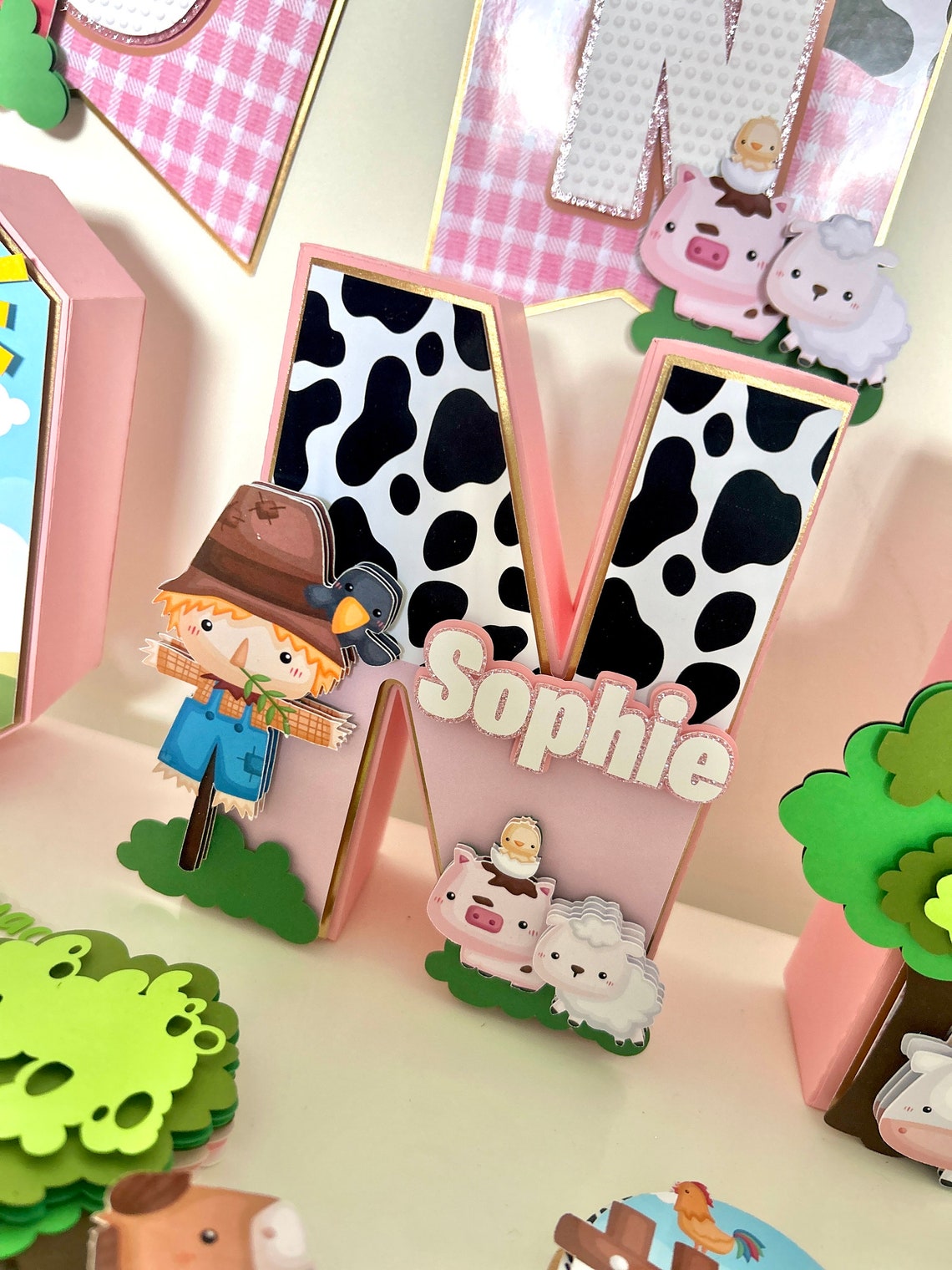 Farm Animal Theme 3D Letter Farm Birthday Party Decor Farmyard Party ...