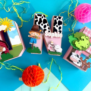 Farm Animal Theme 3D Letter Farm Birthday Party Decor Farmyard Party ...