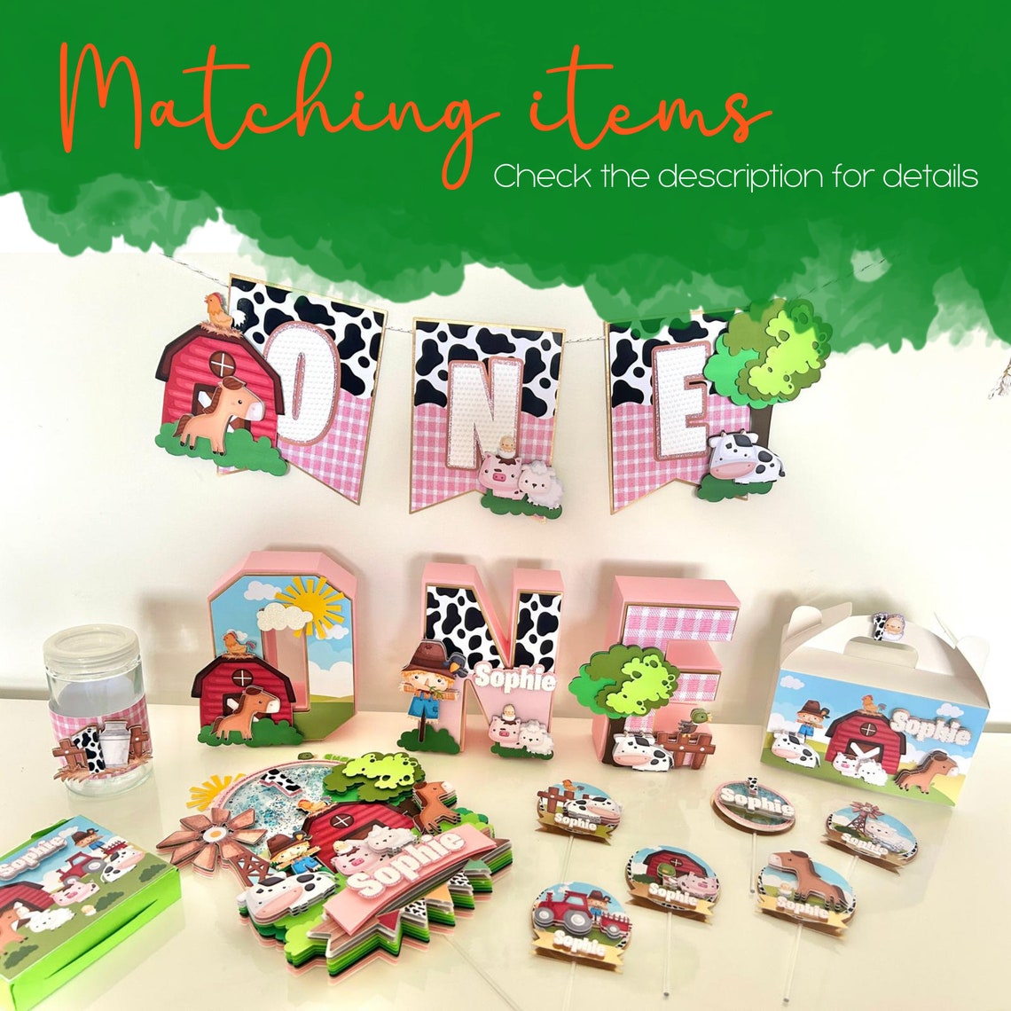 Farm Animal Theme 3D Letter Farm Birthday Party Decor Farmyard Party ...