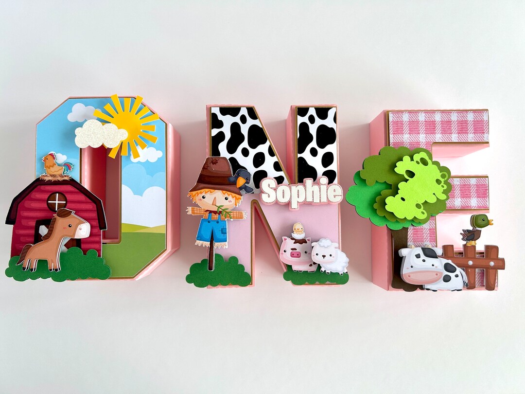 Farm Animal Theme 3D Letter Farm Birthday Party Decor Farmyard Party ...