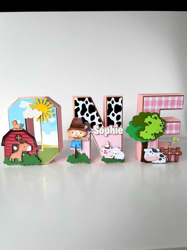 Farm Animal Theme 3D Letter Farm Birthday Party Decor Farmyard Party ...