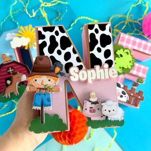 Farm Animal Theme 3D Letter Farm Birthday Party Decor Farmyard Party ...