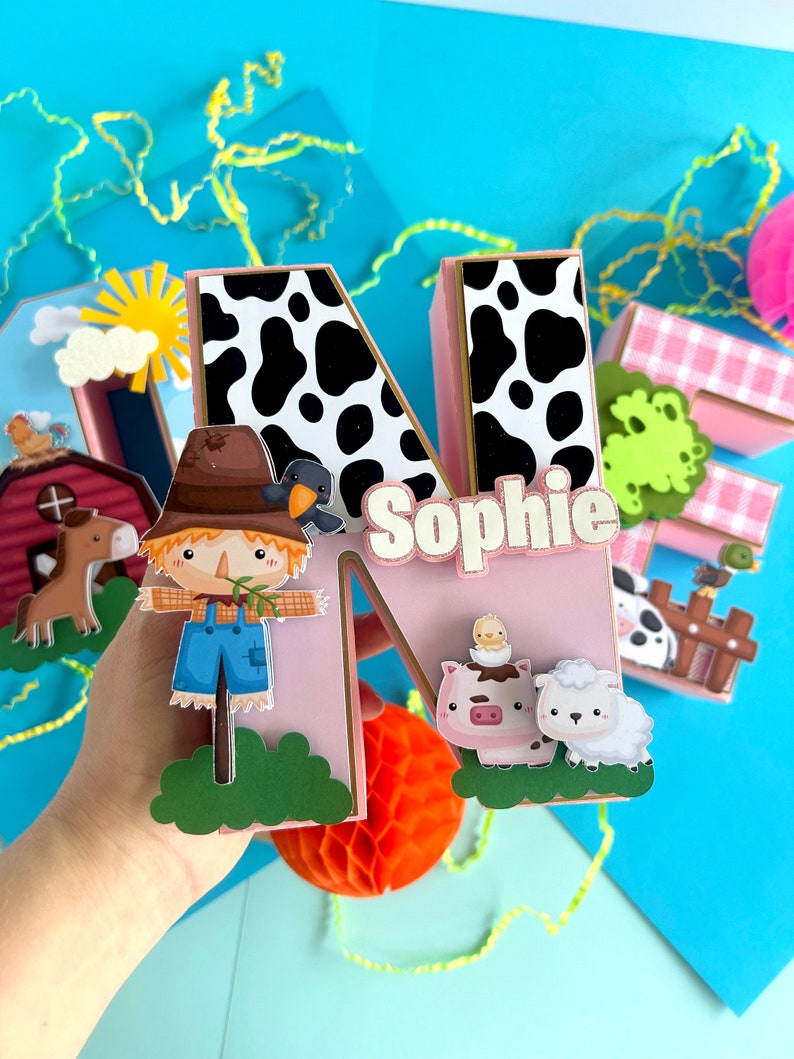 Farm Animal Theme 3D Letter Farm Birthday Party Decor Farmyard Party ...
