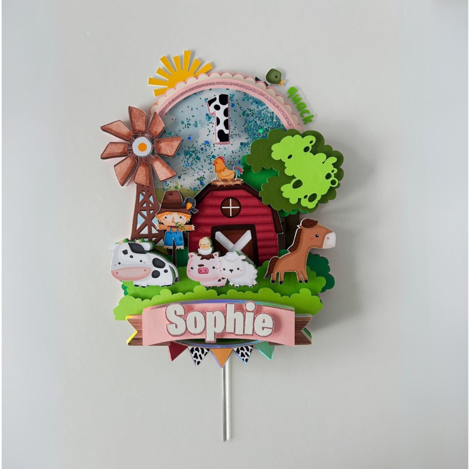 Personalized Farm Animal Cake Topper Farm Birthday Party Decor Farm ...