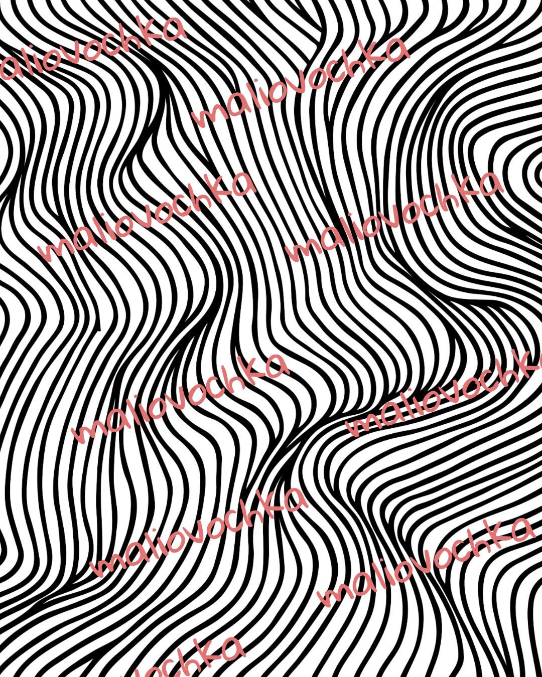 Wavy Lines Printable Coloring Page - Etsy