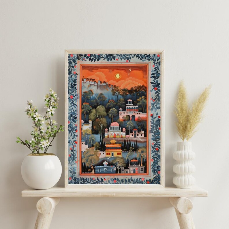 Deccan Dusk Art Print - South Asian Landscape Poster - Serene Sunset ...