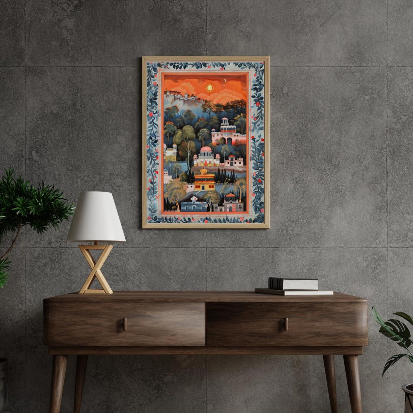 Deccan Dusk Art Print - South Asian Landscape Poster - Serene Sunset ...