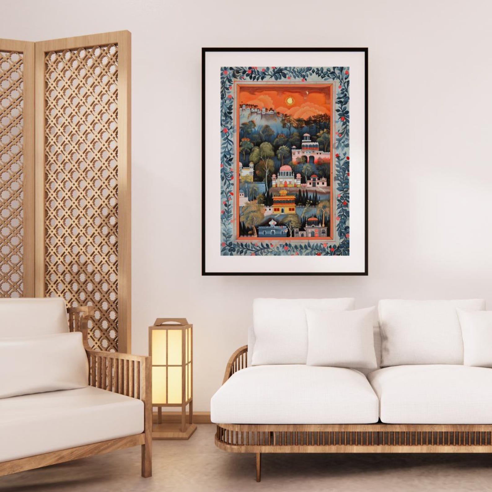 Deccan Dusk Art Print - South Asian Landscape Poster - Serene Sunset ...