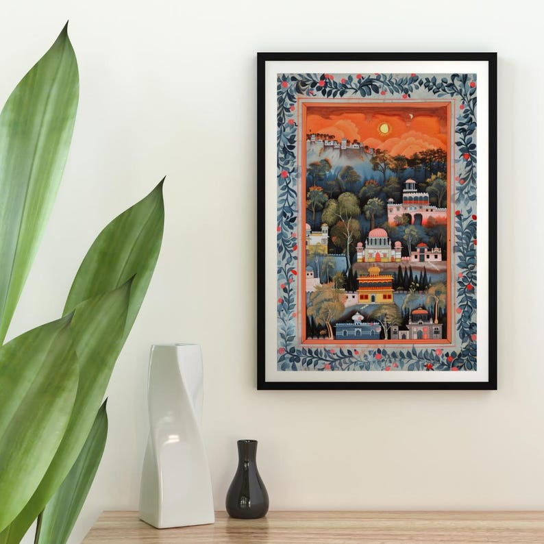 Ambar Ki Shaam Twilight Indian Miniature Art Traditional Landscape ...