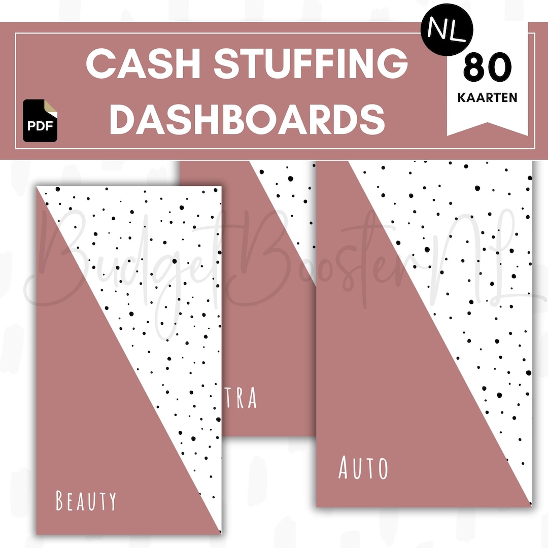 Dashboards Cash Stuffing NL, Inserts for A6 Binder Old Pink, Money ...