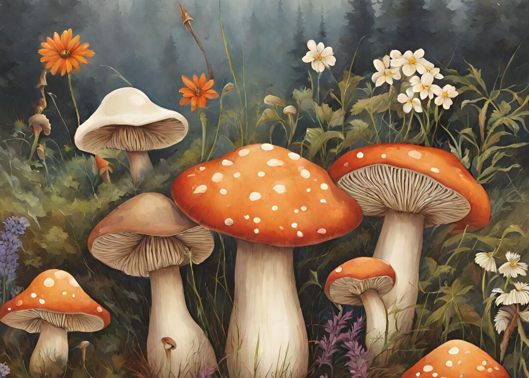 DIGITAL PRINTS: Wildflower & Mushroom Prints, Stunning Wildflower ...