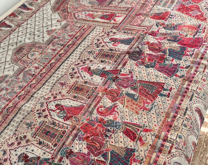 Ivory Mughal Raj Darbar Loaded Zari Work Luxury Shahjahan Kani Pashmina ...