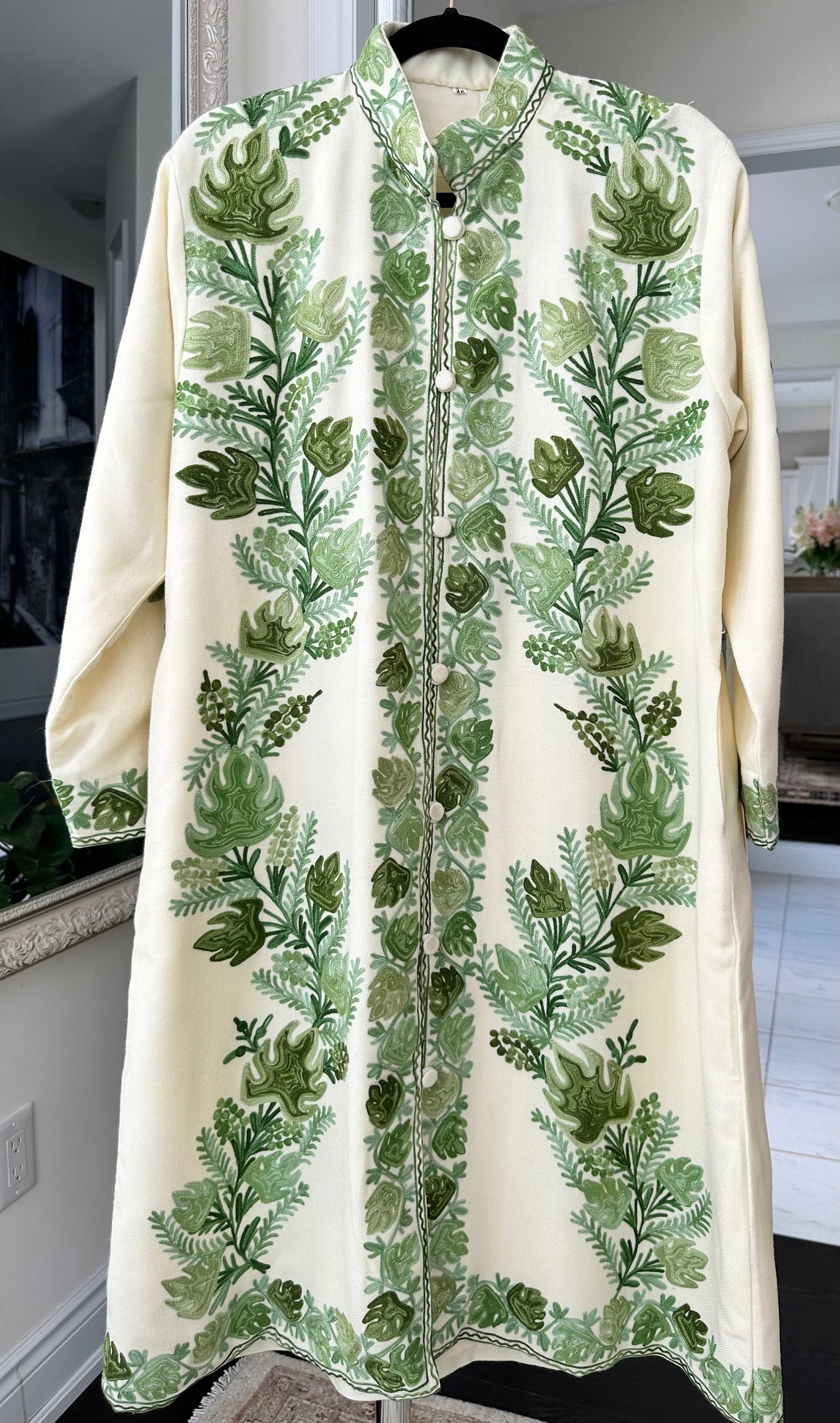 Traditional Kashmiri Ari Artisan Work Long Designer Jacket Versatile ...