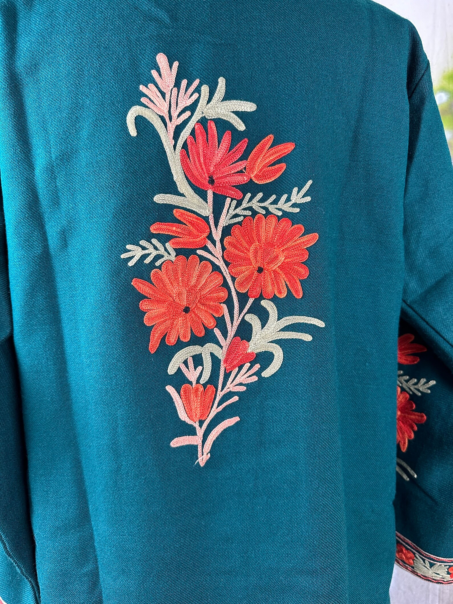 Traditional Kashmiri Ari Artisan Work Short Designer Jacket - Versatile ...