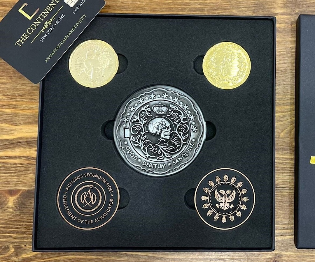 6pc LARGE Blood Oath Marker With Finger Print & Continental Coins Set ...