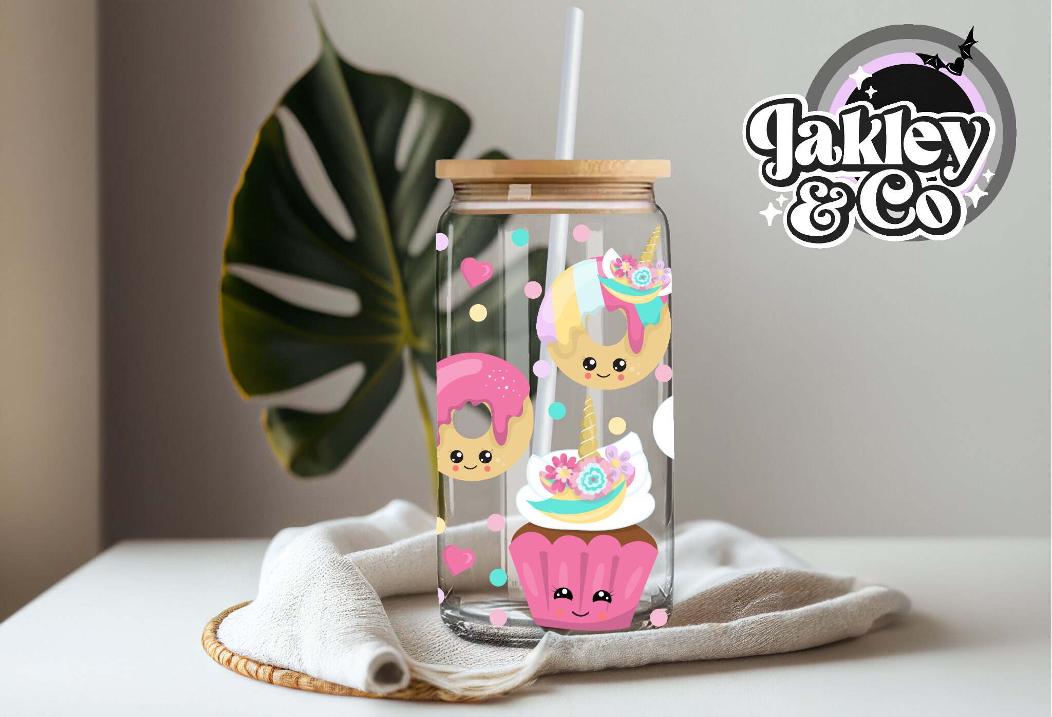 UV DTF Wrap Decal Sticker 16oz Libby Cup Wrap Rainbow Unicorn Cupcakes, Donuts, Rainbow, Kawaii ...