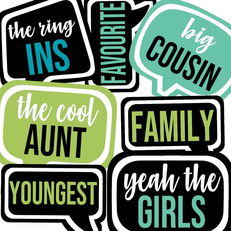 PRINTABLE PARTY PROPS Family Reunion Party Props Photo Booth Props ...