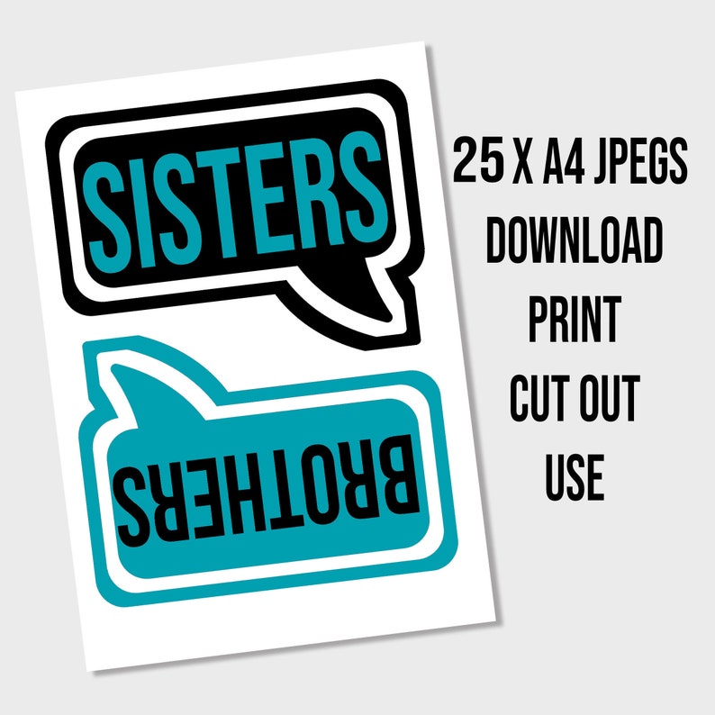 PRINTABLE PARTY PROPS Family Reunion Party Props Photo Booth Props ...