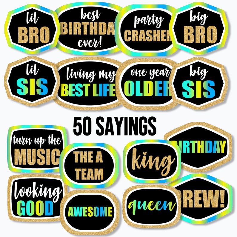 PRINTABLE PARTY PROPS Birthday Party Props Photo Booth Props Printable ...