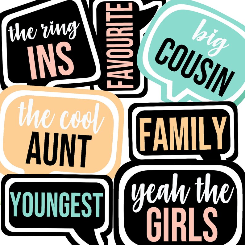 FAMILY PARTY PROPS Family Reunion Party Props Printable Family Props 50 ...