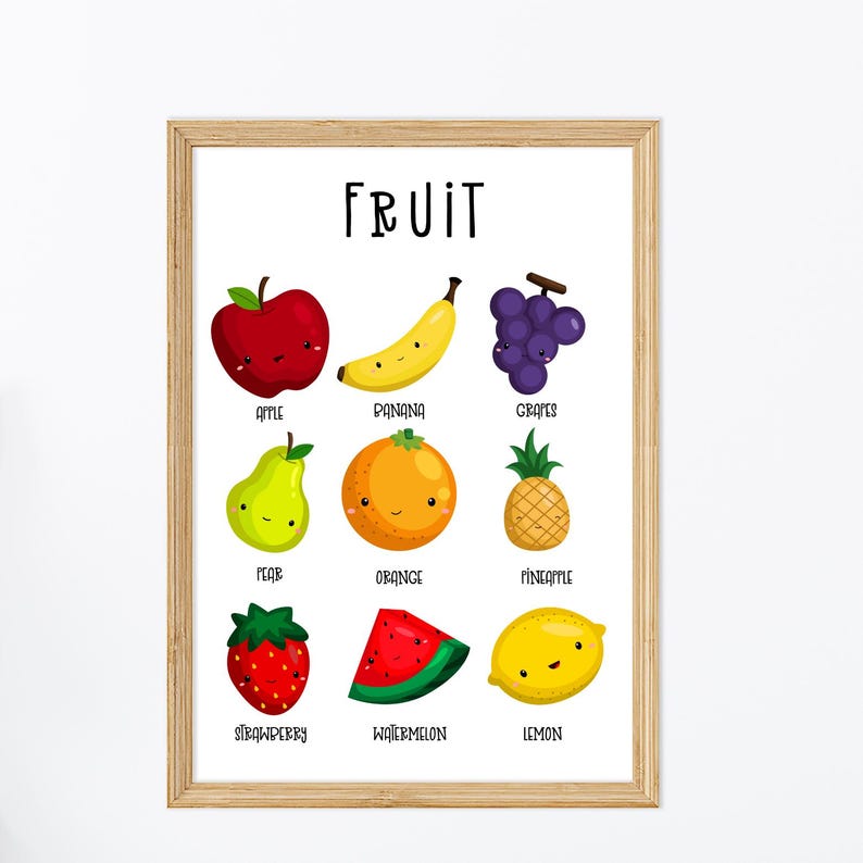 FRUIT CLASSROOM POSTER Printable Weather Poster, Fruit, Nursery ...