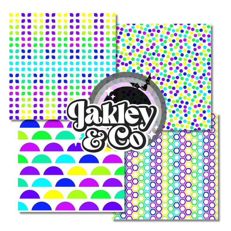 NEON DIGITAL PAPER Neon Colours Digital Paper Pack Neon Patterns 20 X ...