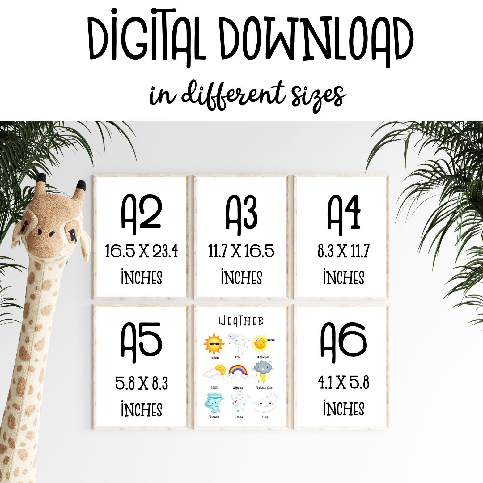 WEATHER CLASSROOM POSTER Printable Weather Poster, Weather, Nursery ...