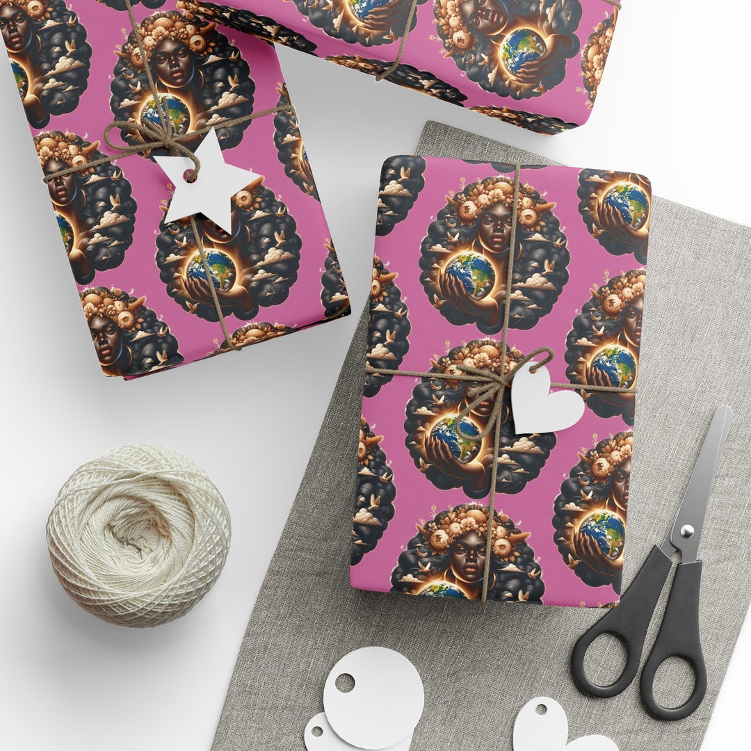 Earth Day Black Girl Magic Wrapping Paper Vibrant and Unique - Etsy