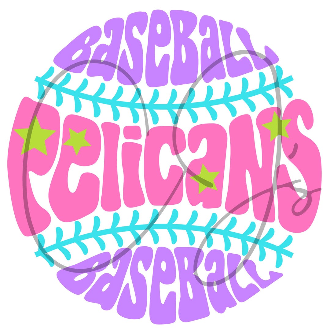 Preppy Pelicans Baseball SVG, Pink and Purple Baseball Team Design ...