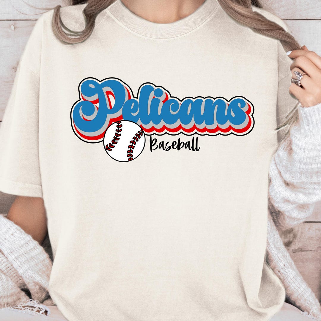 Pelicans Baseball SVG, Red and Blue Baseball Design, Retro Style ...