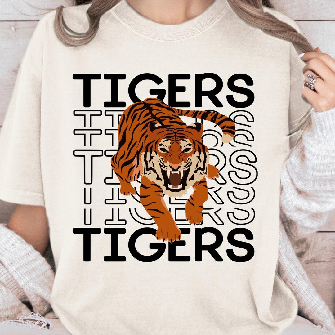 Roaring Tiger SVG, Stacked Tigers PNG, Modern Tigers Mascot Sublimation ...