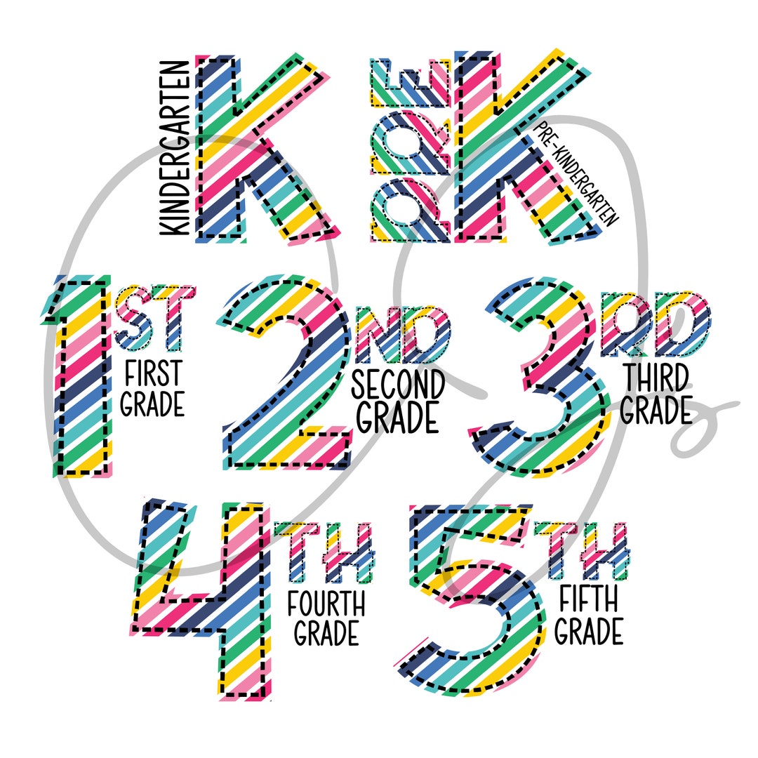 Back to School Sublimation Design, Elementary Grade Bundle ...