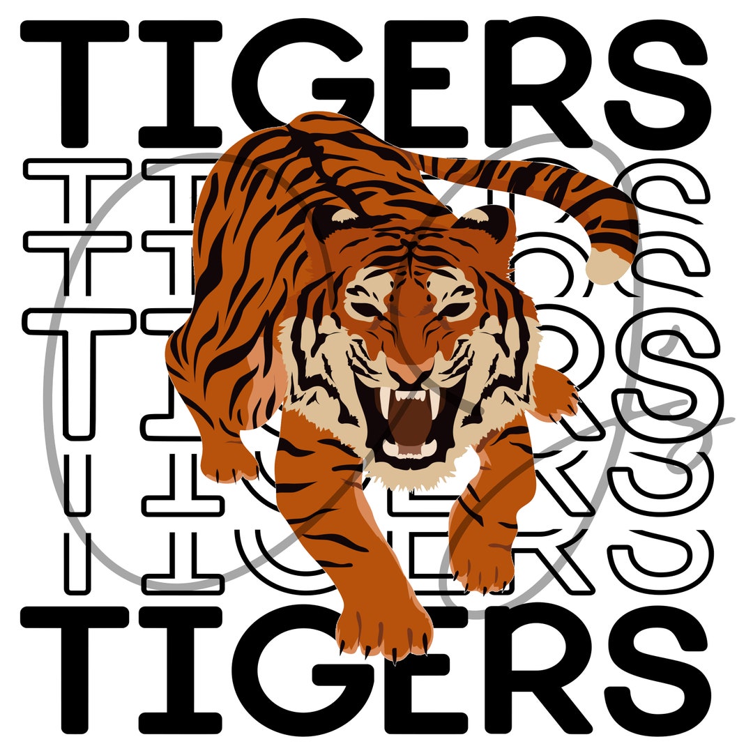 Roaring Tiger SVG, Stacked Tigers PNG, Modern Tigers Mascot Sublimation ...