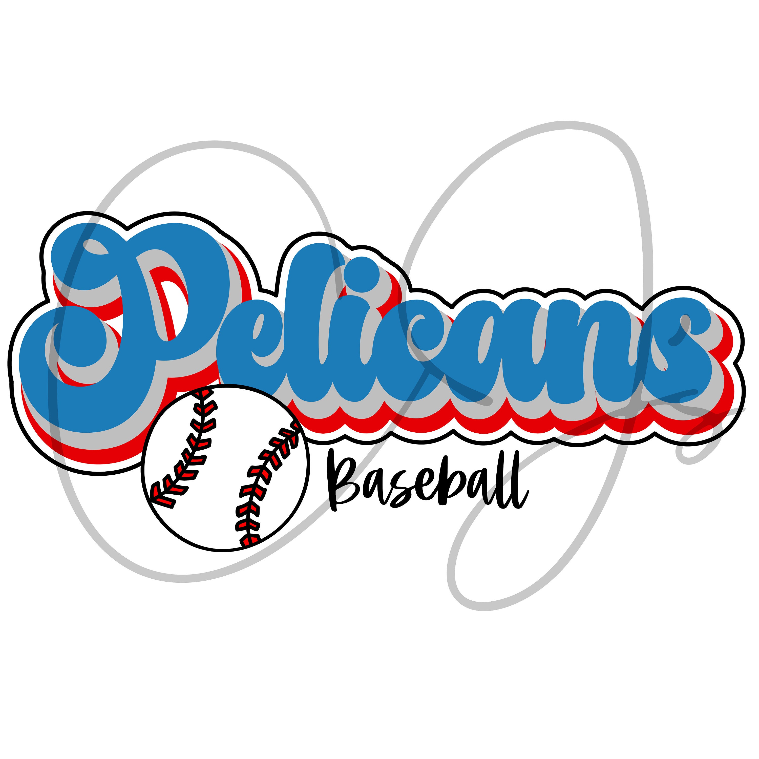 Pelicans Baseball SVG, Red and Blue Baseball Design, Retro Style ...