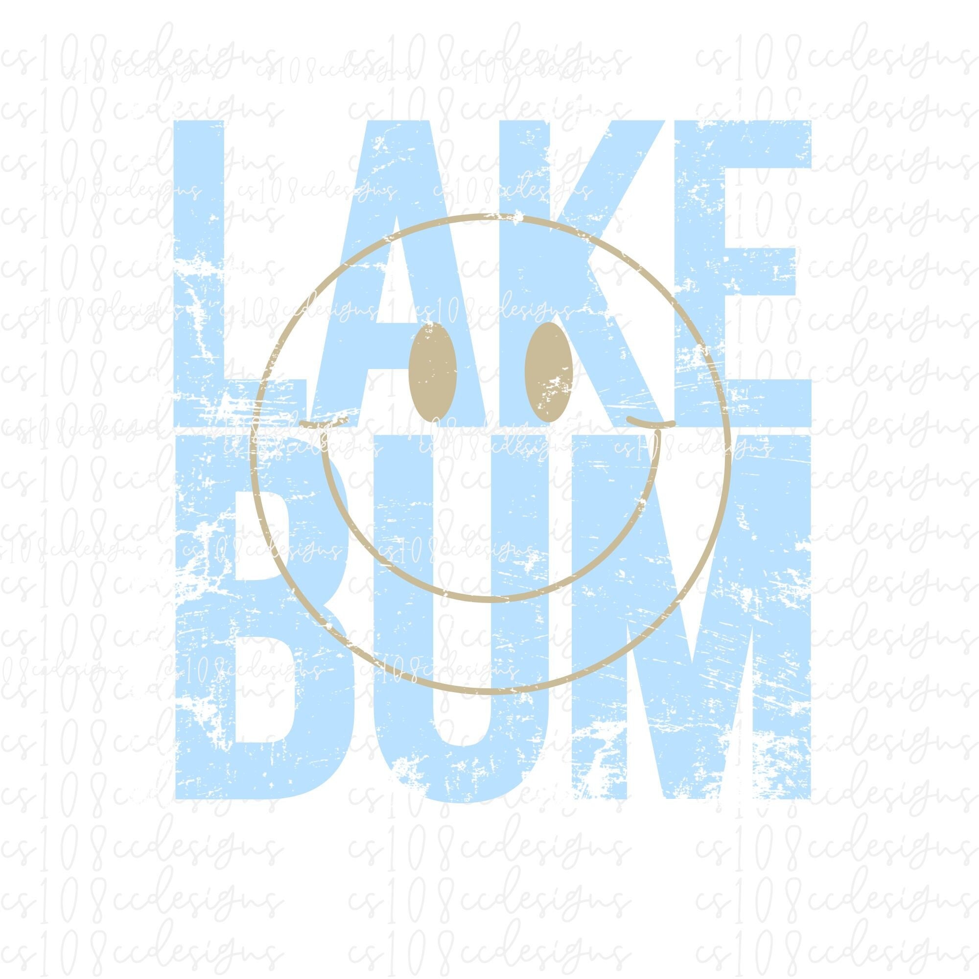 Distressed Lake Bum PNG, Smiley Face PNG, Happy Shirt, Sublimation, DTF ...