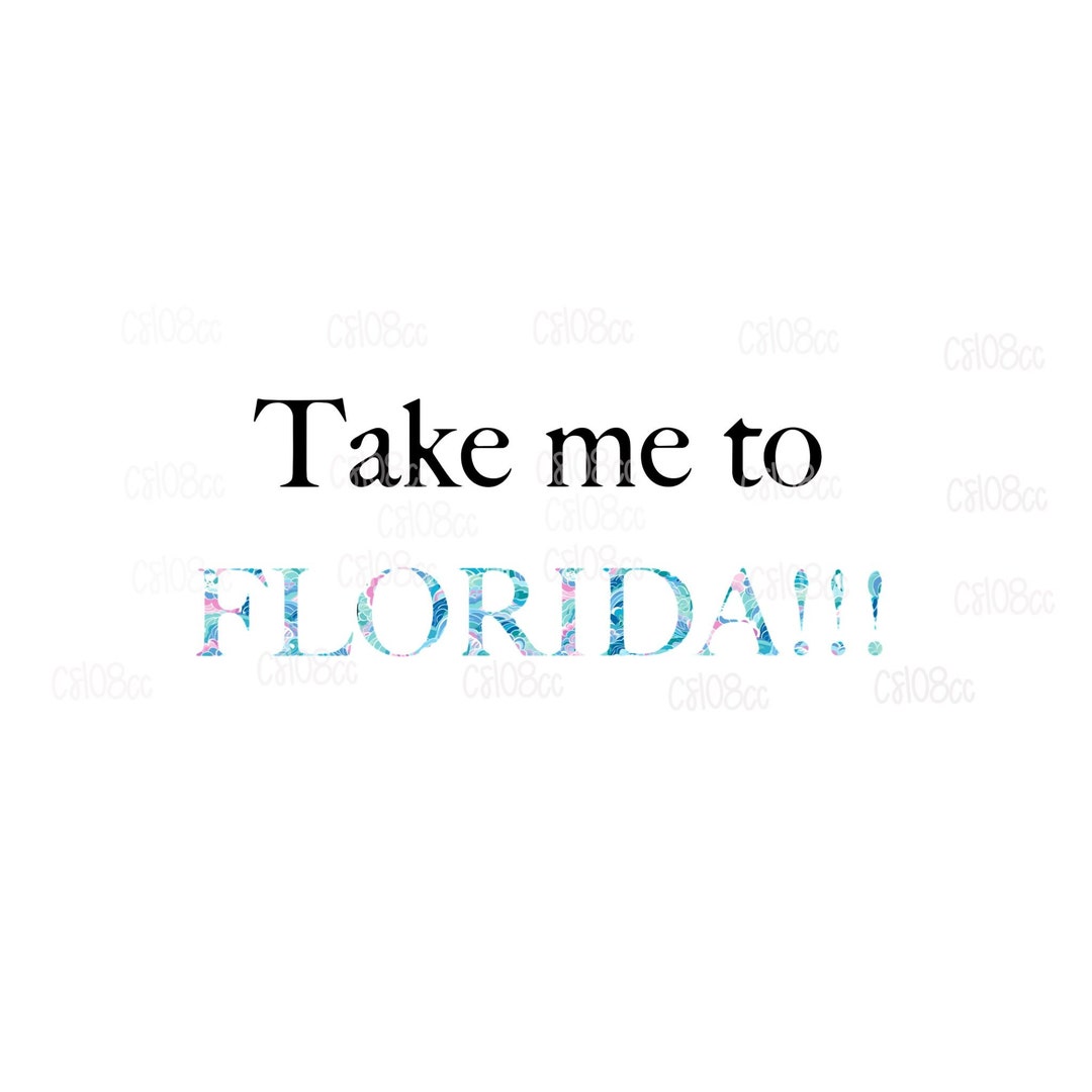 Take Me to Florida PNG, Preppy Design, Digital File, DTF - Etsy