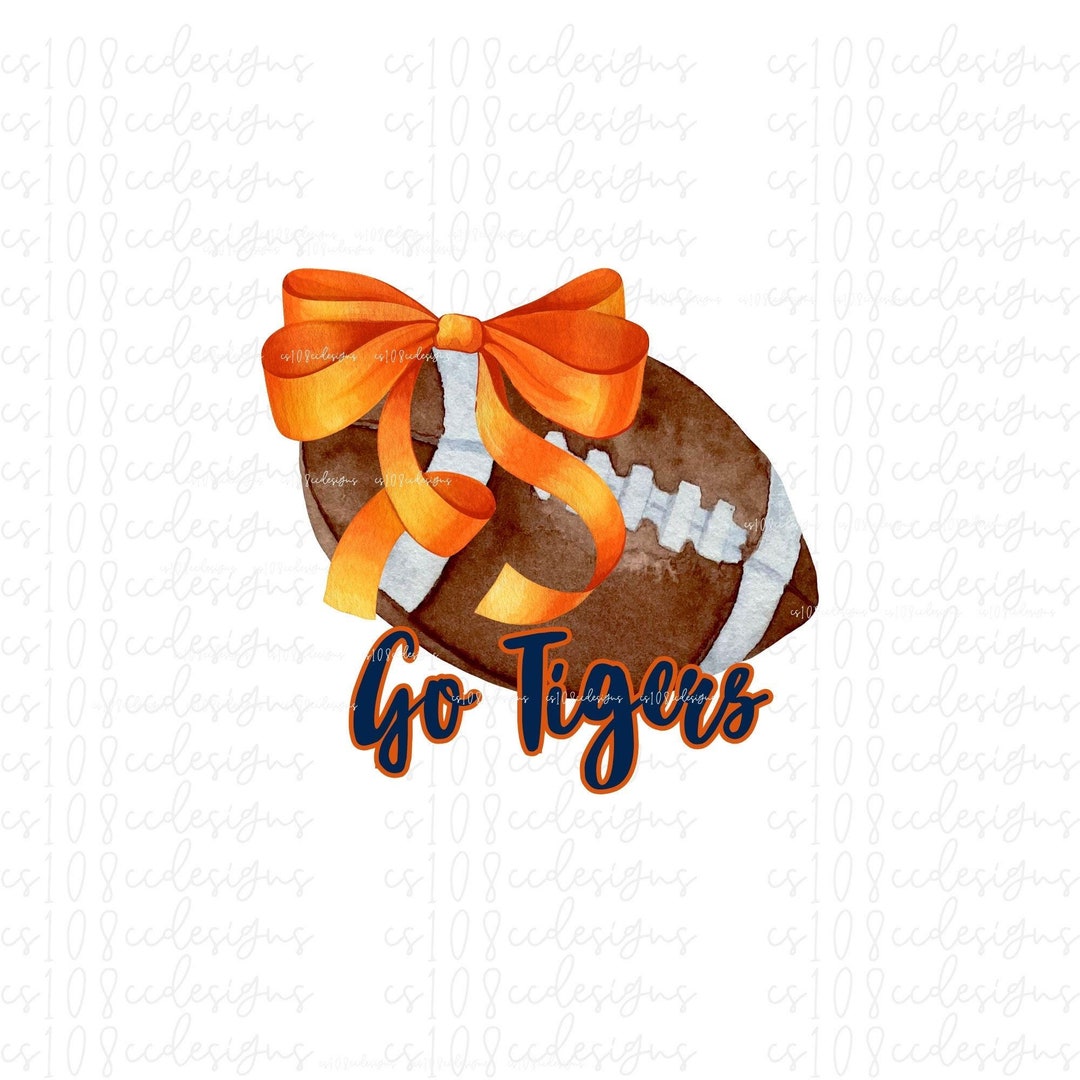 Go Tigers Football PNG, Watercolor Bow PNG, Tigers Football ...