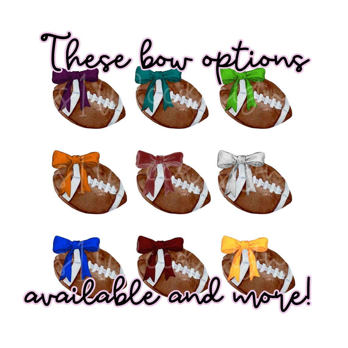 Red Bow Football PNG, Watercolor Football PNG, Watercolor Bow PNG ...