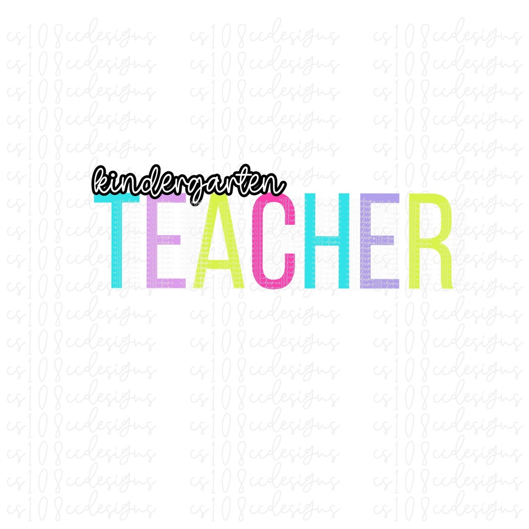 Kindergarten Teacher PNG, Bright Colors, Elementary School, Digital ...