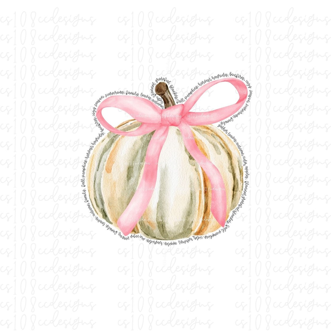 Watercolor Pumpkin Coquette Bow PNG, Fall PNG, Autumn, Sublimation, Dtf ...