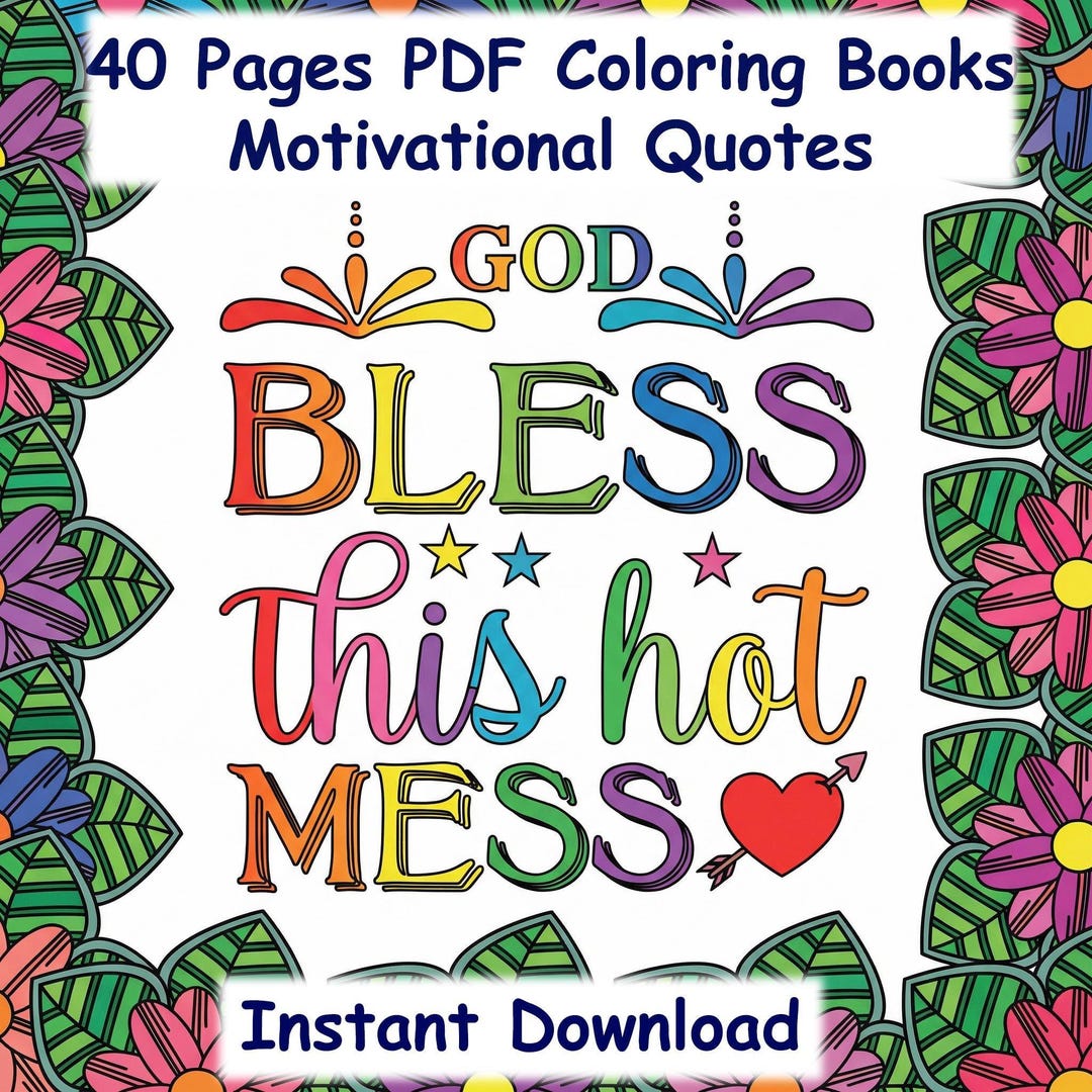 Motivational Quotes Coloring Book Art Activity for Adults and Children ...
