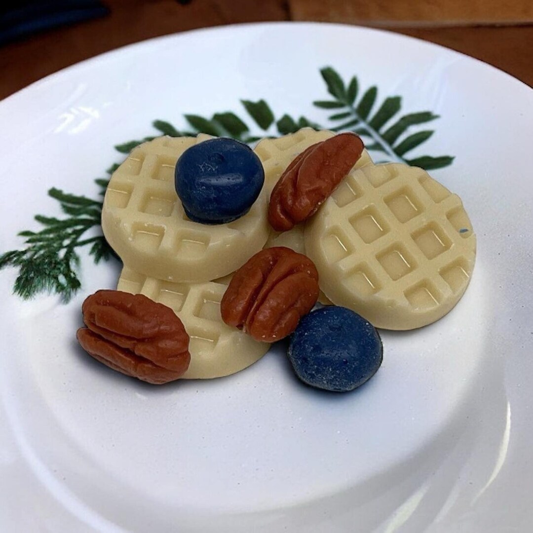 BLUEBERRY PECAN WAFFLES Embed Food Shape Wax for Decorating Dessert ...