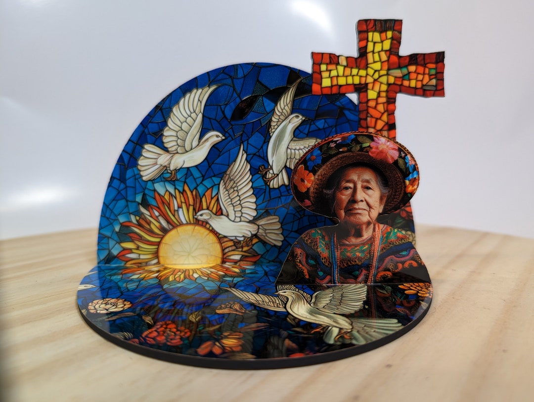 Personalized Memorial/altar With Stainless Glass Religious Art - Etsy