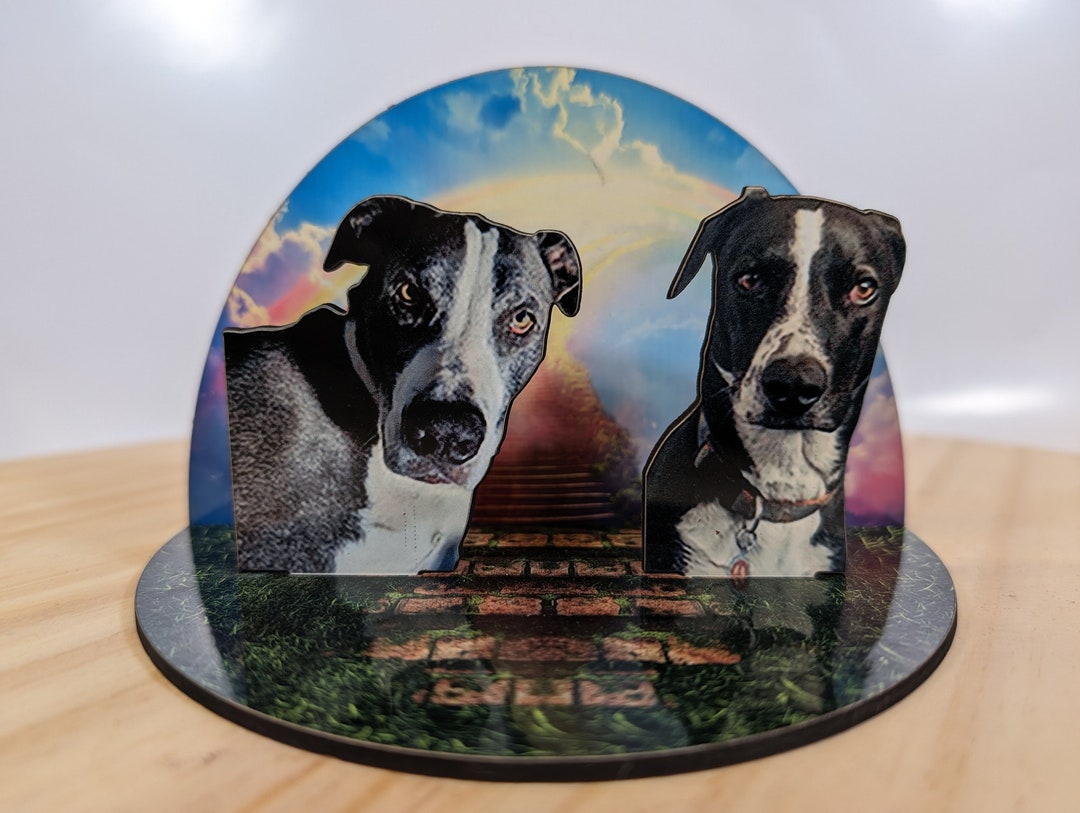 Personalized Pet Memorial - Rainbow Bridge Background With Grass/stairs ...