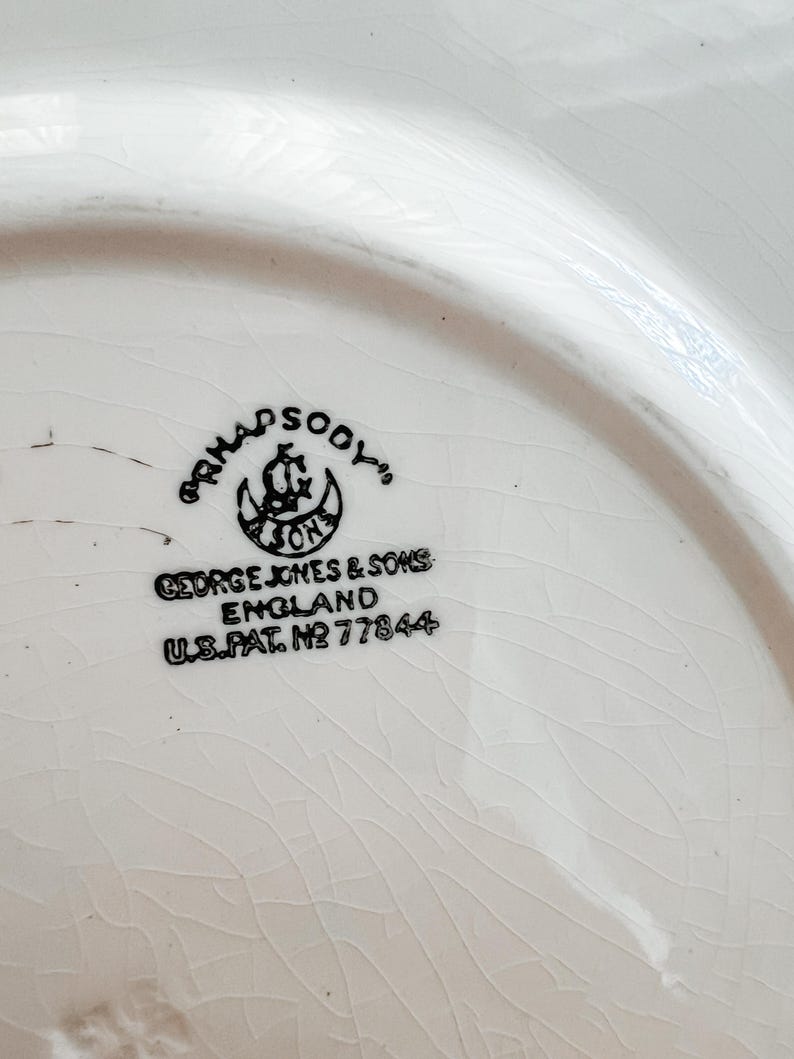 England George Jones and Sons Rhapsody Square 8" Plate - Etsy