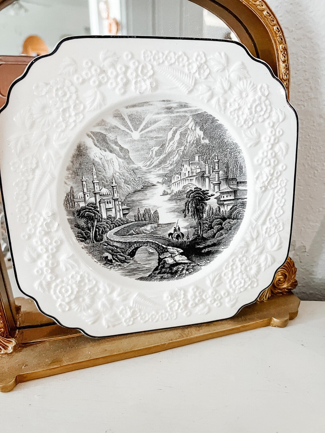 England George Jones and Sons Rhapsody Square 8" Plate - Etsy