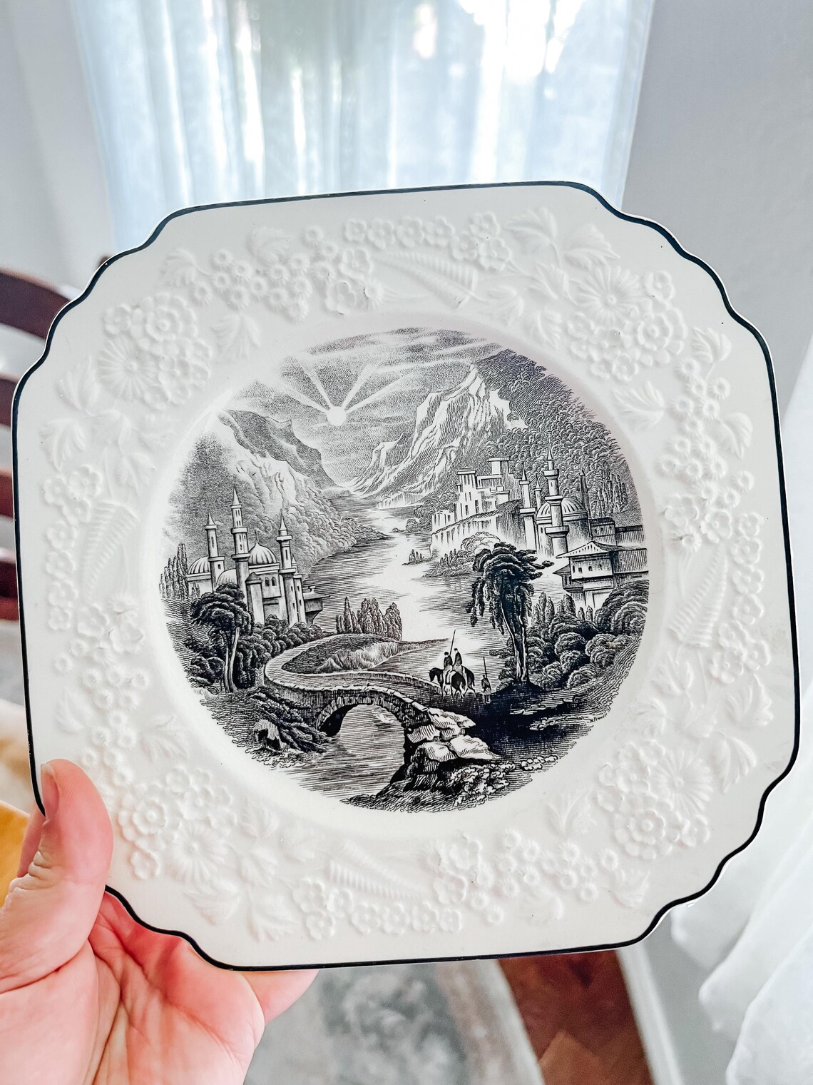 England George Jones and Sons Rhapsody Square 8" Plate - Etsy