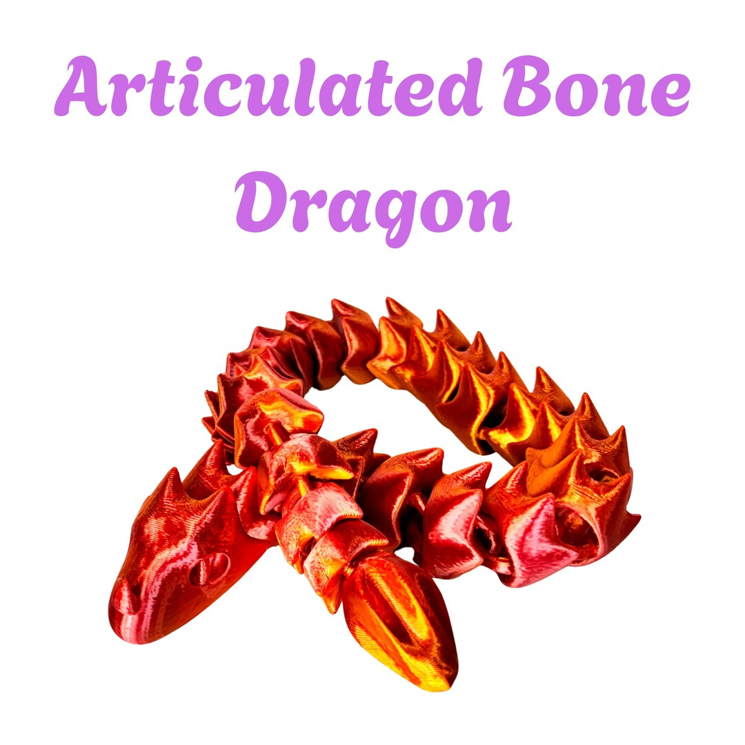 Articulated Bone Dragon 3D Print- Dragon- Articulated 3d Print ...