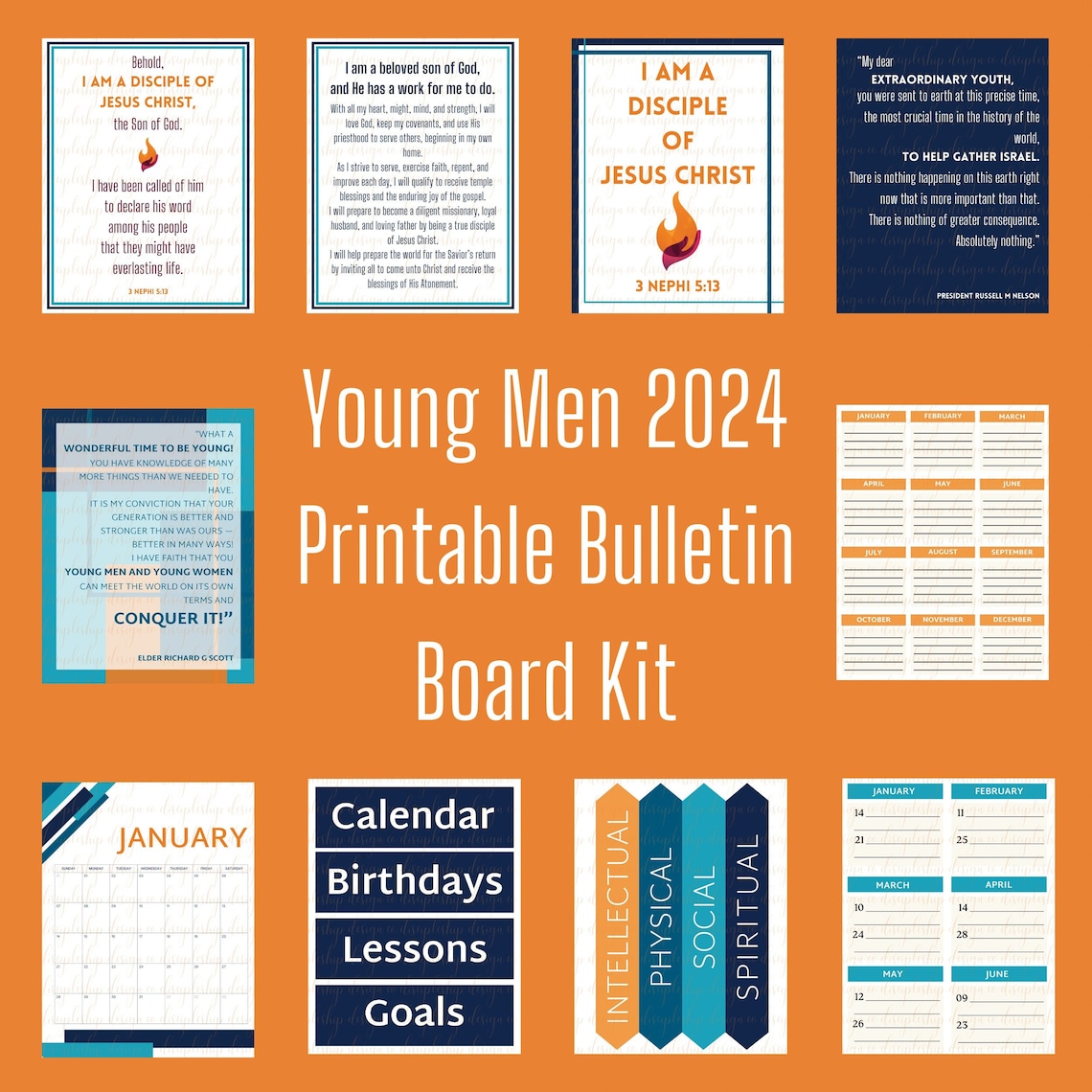 LDS Young Men 2024 Theme Printable Decoration Bulletin Board Package ...