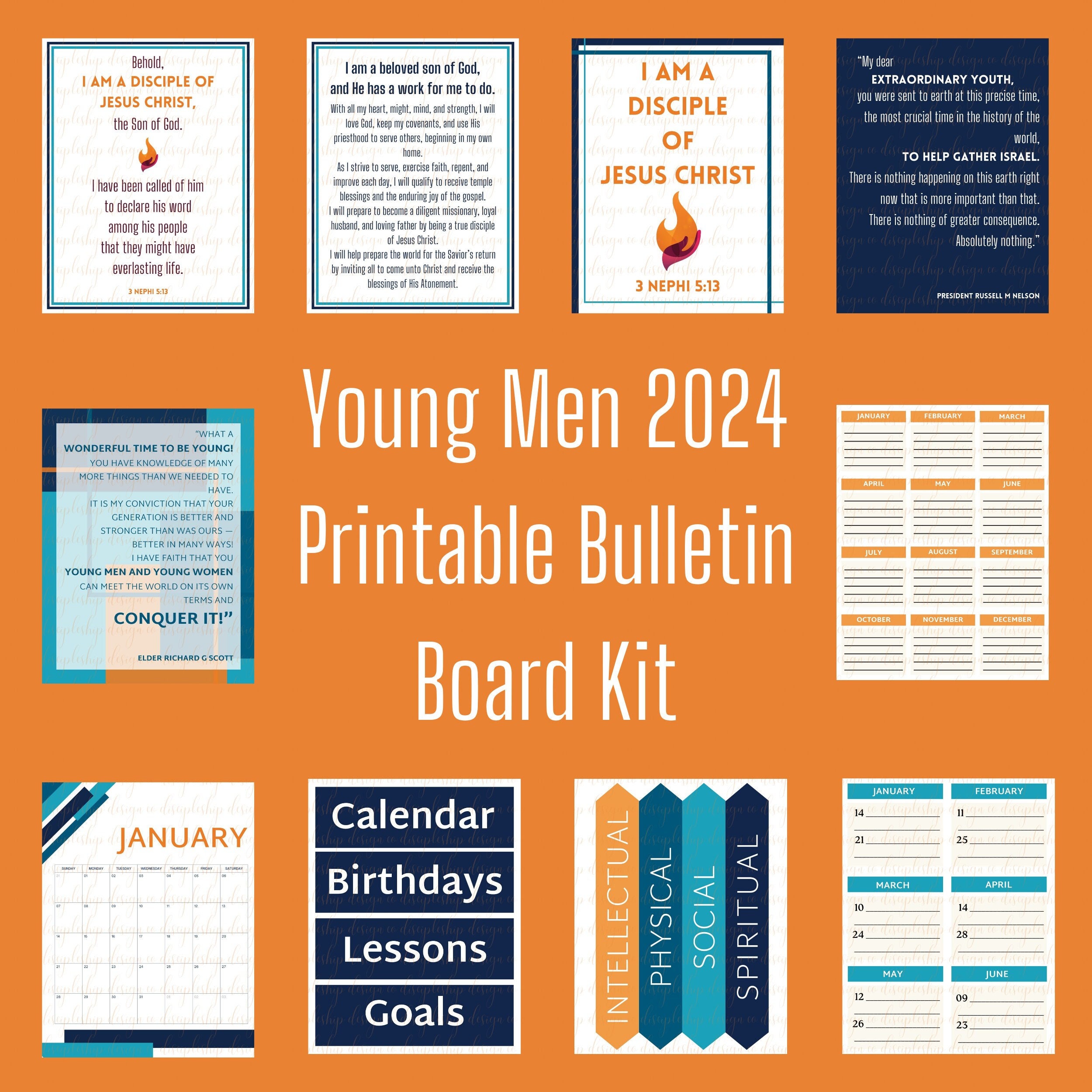 LDS Young Men 2024 Theme Printable Decoration Bulletin Board Package ...